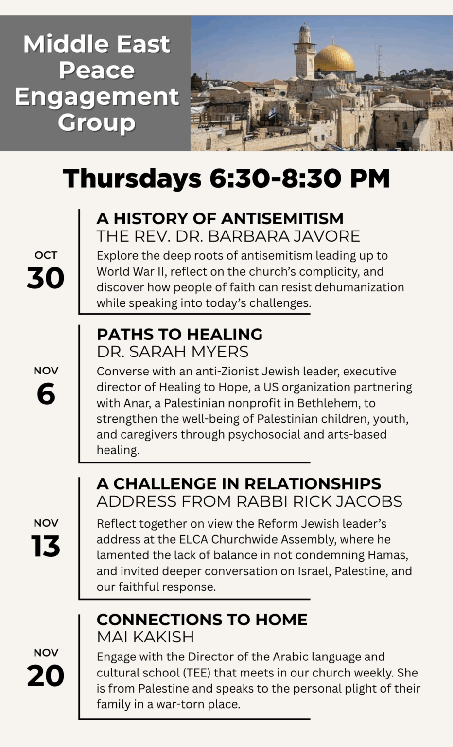 Middle East Peace – St. Luke's Lutheran Church