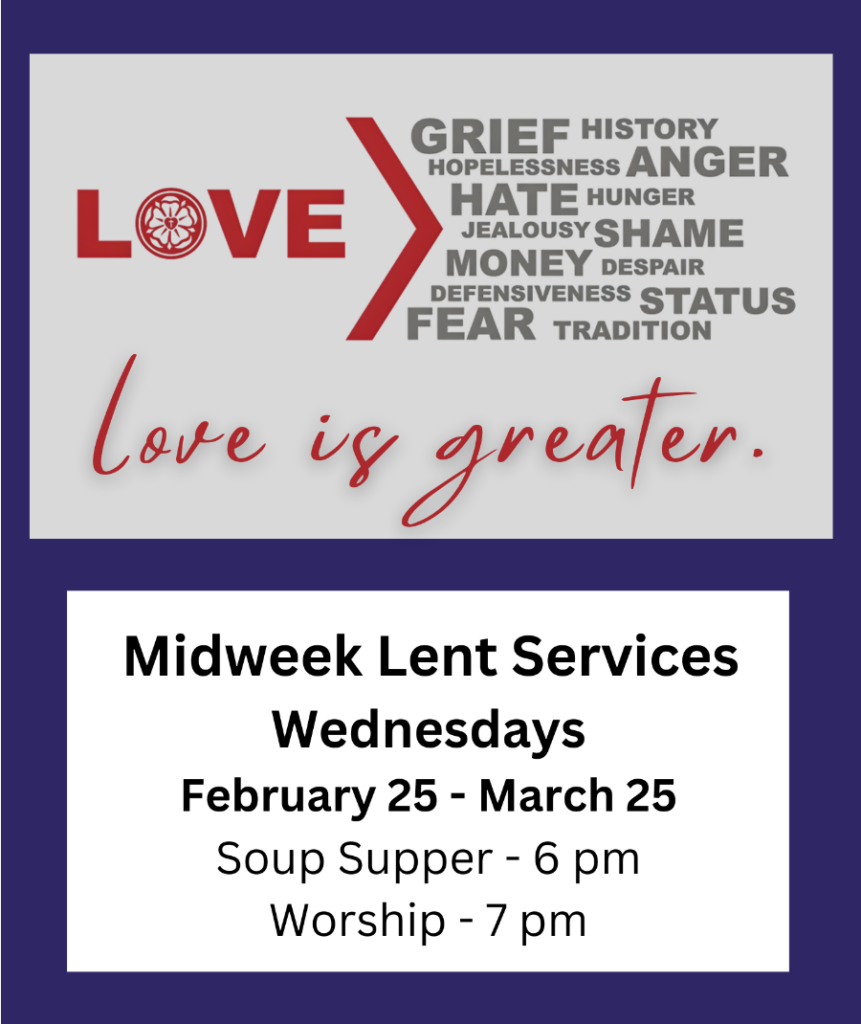 Midweek Lent Services – St. Luke's Lutheran Church